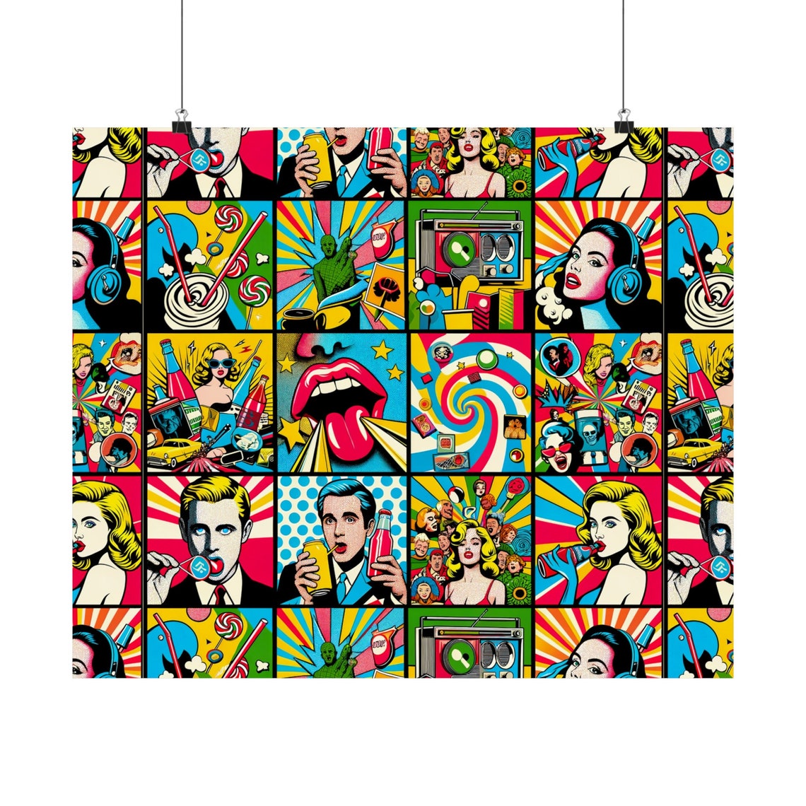 Pop Art Playfulness: Warhol-inspired Abstract Matte Poster - Etsy