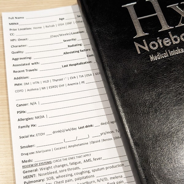 History and Physical Exam Template - Etsy