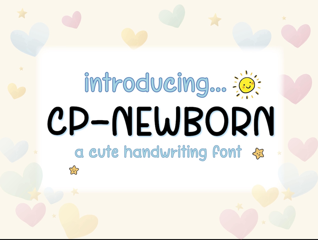 CP-NEWBORN Font Quirky Handwritten Font, Handwriting Font, Handmade Font, Cute Handwritten, Font ...