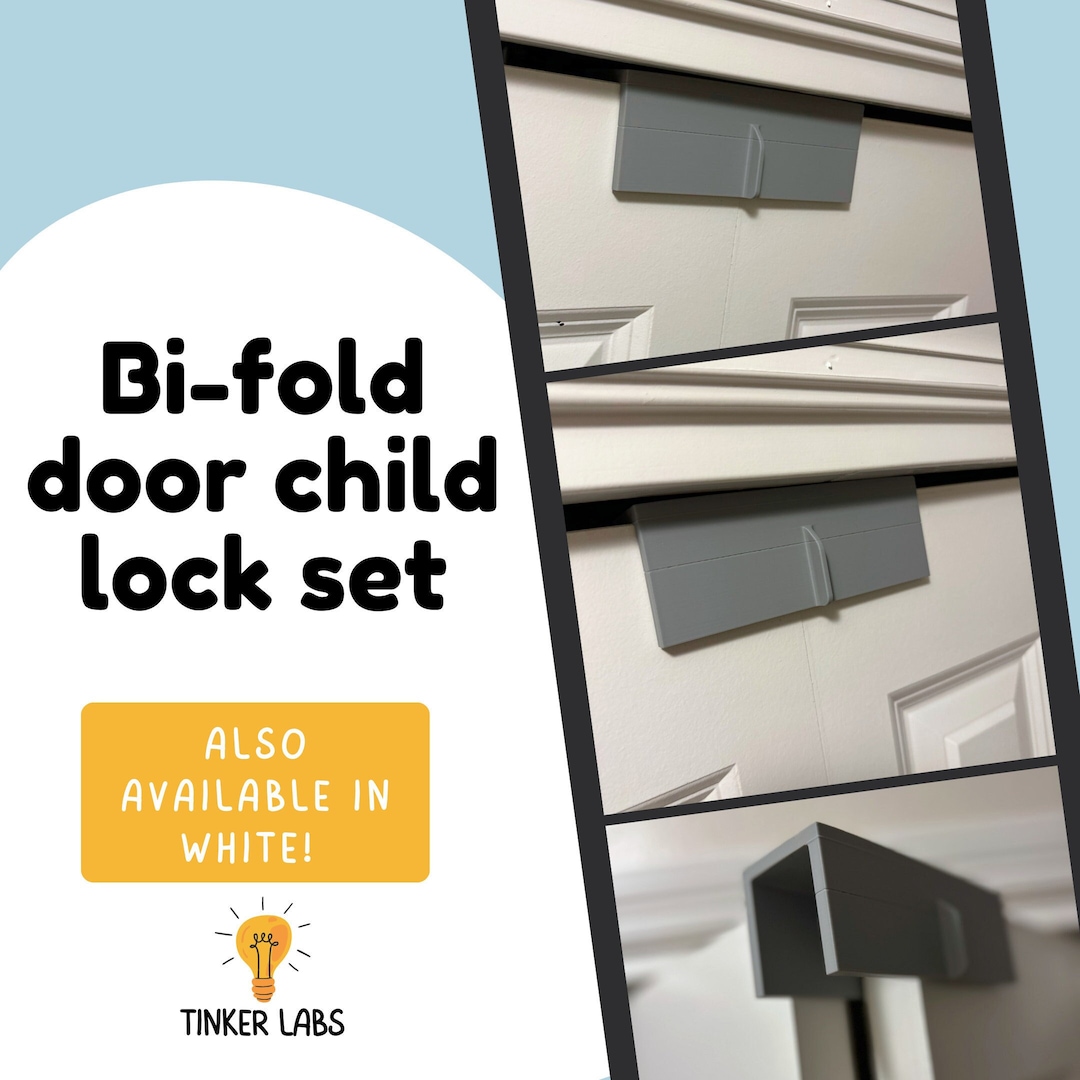 Set of 2 Child Locks Bi-fold Doors, Pantry Doors, Folding Doors for ...