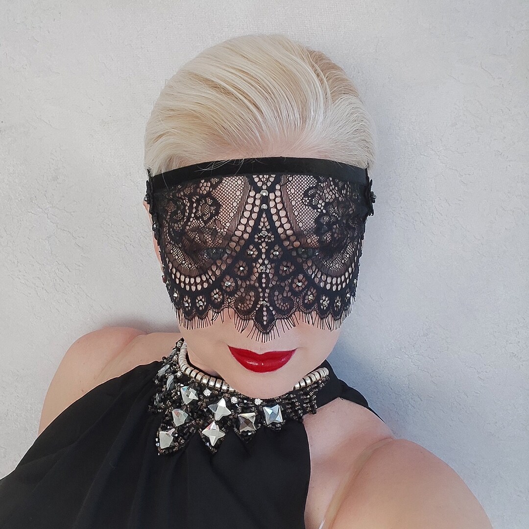 Black Lace Mask Masquerade Mask Roleplay Mask Women's Mask Masquerade ...