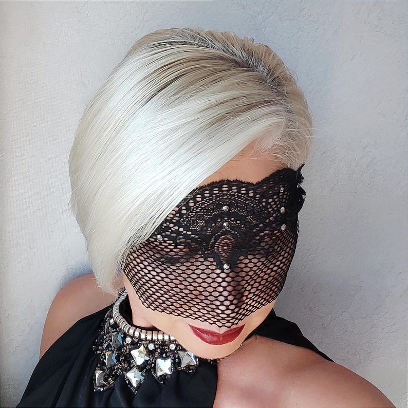 Half Face Veil Mask, Black Lace Eye Mask, See Through Mask, Masquerade ...