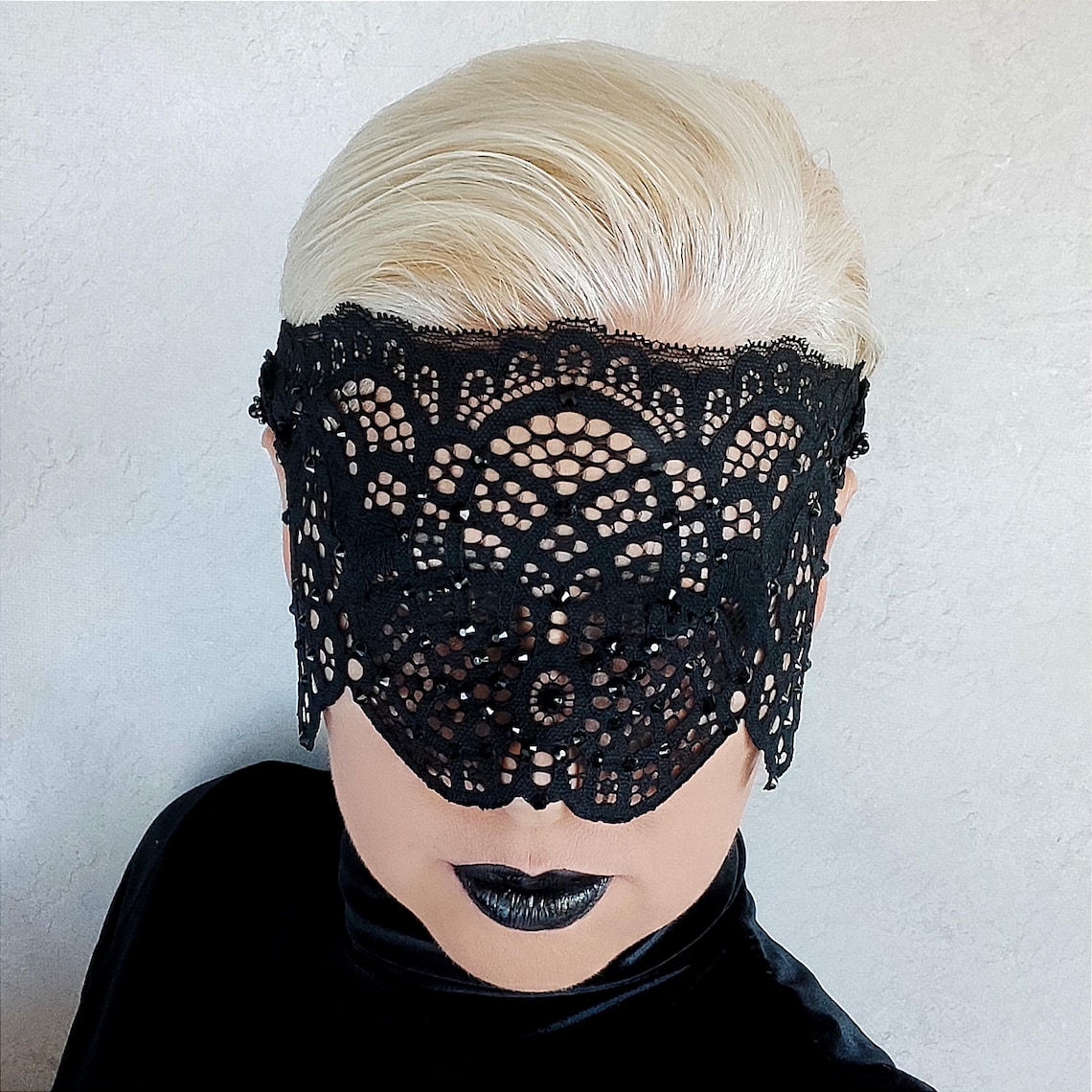 Black Lace Eye Mask, Gothic Masquerade Mask, Halloween Mask, Black ...