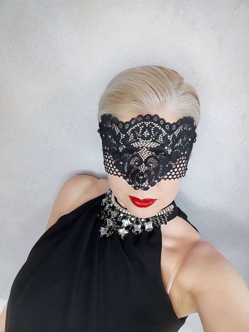 Black Lace Eye Mask, See Through Mask, Black Lace Masquerade Mask ...