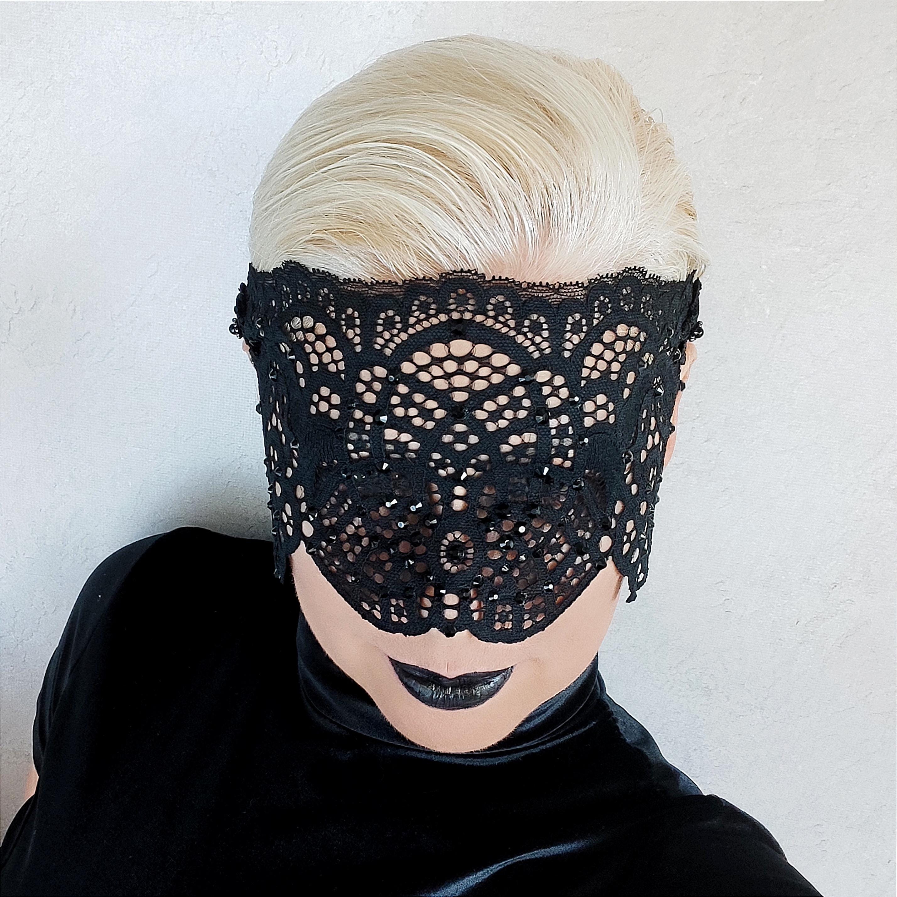 Black Lace Eye Mask, Gothic Masquerade Mask, Halloween Mask, Black ...