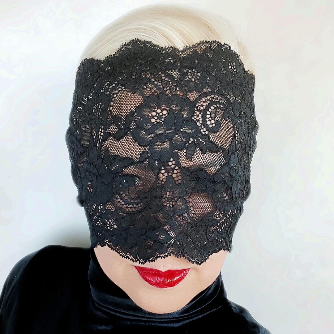 Black Lace Full Face Mask, Masquerade Ball Mask, Incognito Mask, Hiding ...