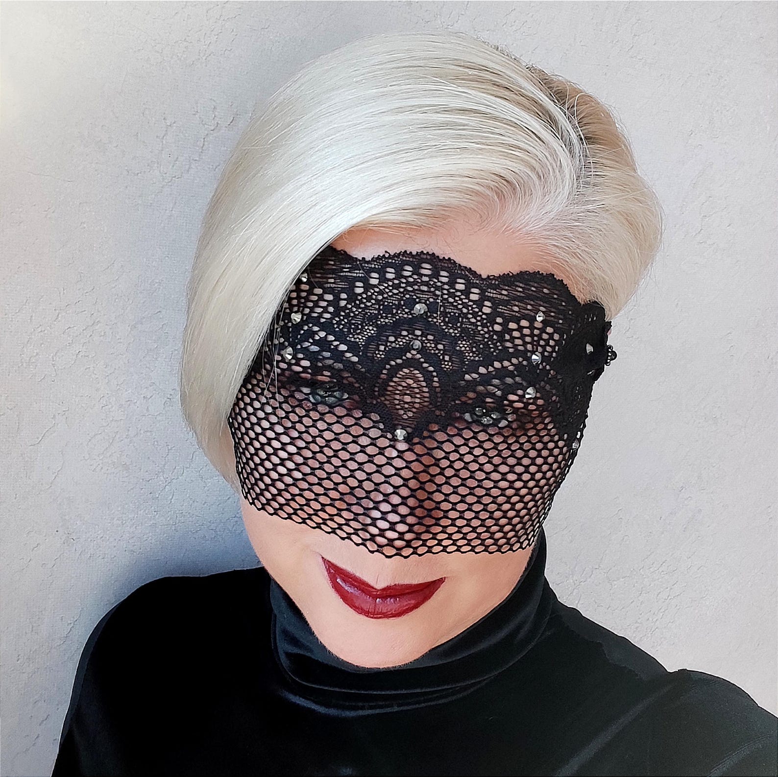 Half Face Veil Mask, Black Lace Eye Mask, See Through Mask, Masquerade ...