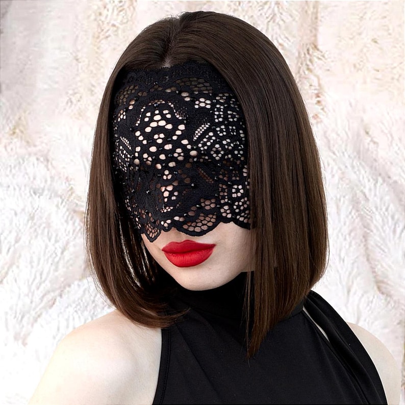 Black Lace Full Face Masquerade Mask With Rhinestones, Gothic Style ...