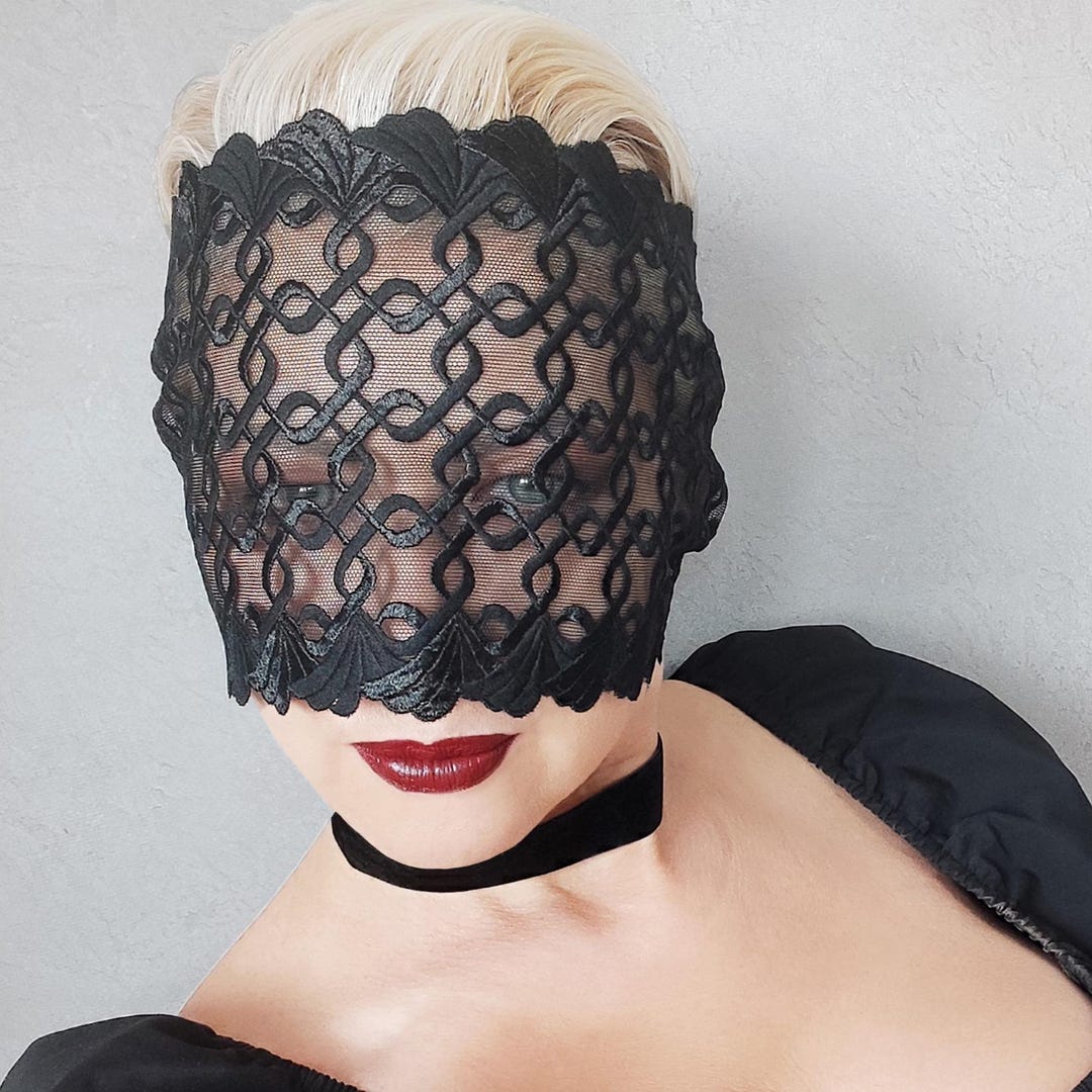 Black Lace Masquerade Mask, Mystery Mask, See Through Mask, Gothic Veil ...