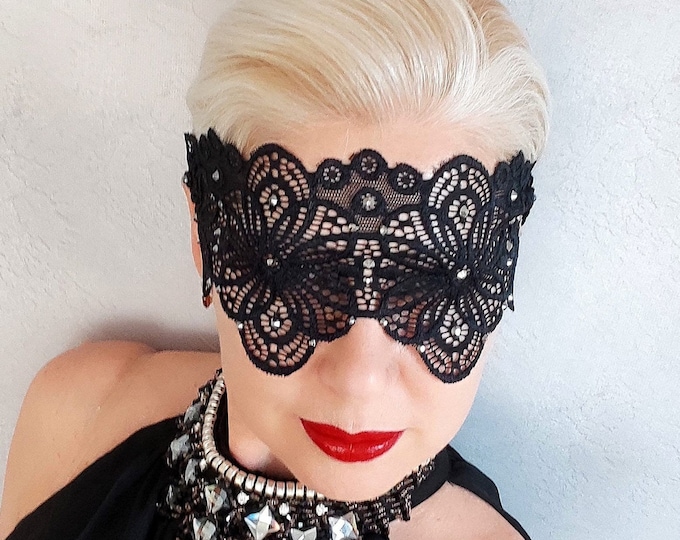 Black Lace Laser Cut Masquerade Mask, Wedding Mask, Prom Mask, Mardi ...