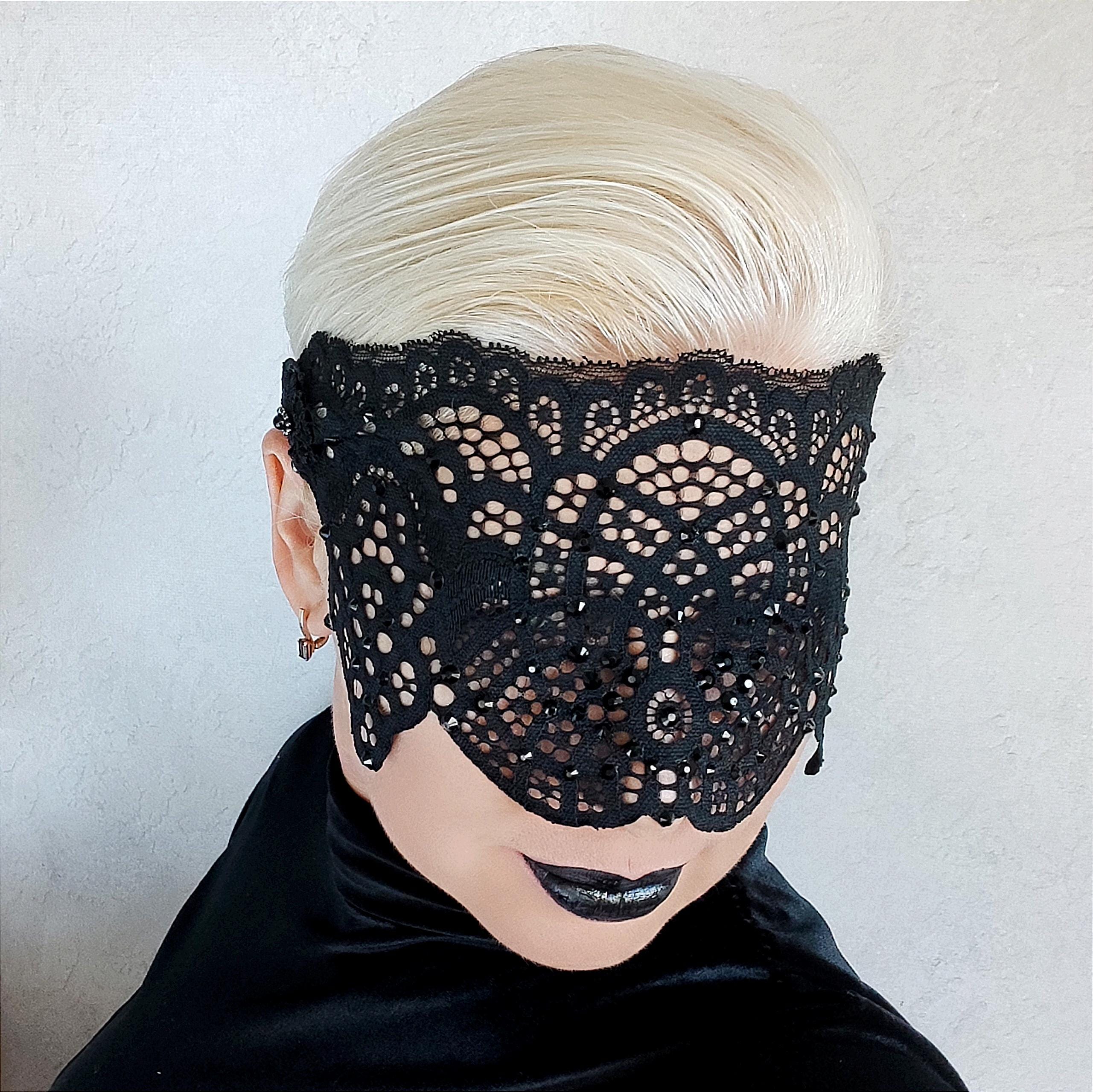 Black Lace Eye Mask, Gothic Masquerade Mask, Halloween Mask, Black ...