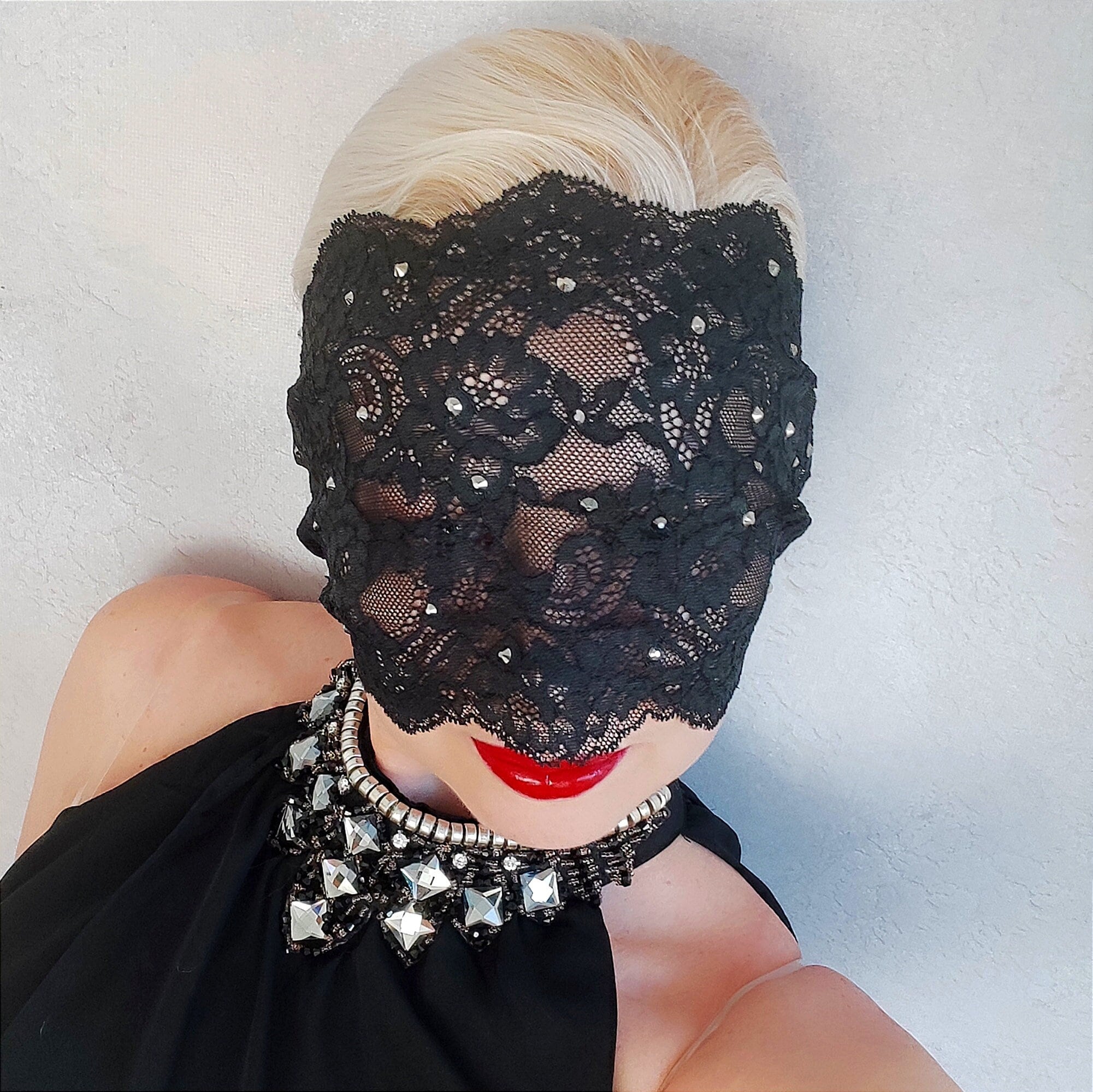 Black Lace Masquerade Mask, Sheer Lace Mask, Full Face Mask, See ...