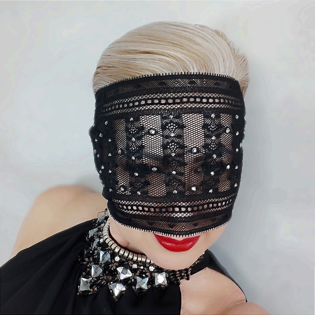 Black Lace Mystery Mask, Masquerade Ball Mask, Oriental Look Mask, See ...