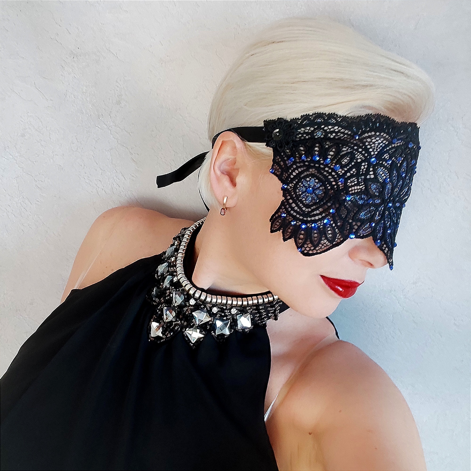 Black Lace Masquerade Mask, See Through Mask, Burlesque Show Mask ...
