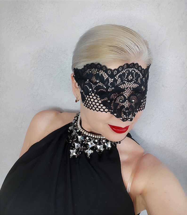Black Lace Eye Mask, See Through Mask, Black Lace Masquerade Mask ...