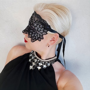 Black See Through Mask, Gothic Wedding Mask, Mystery Mask, Masquerade ...