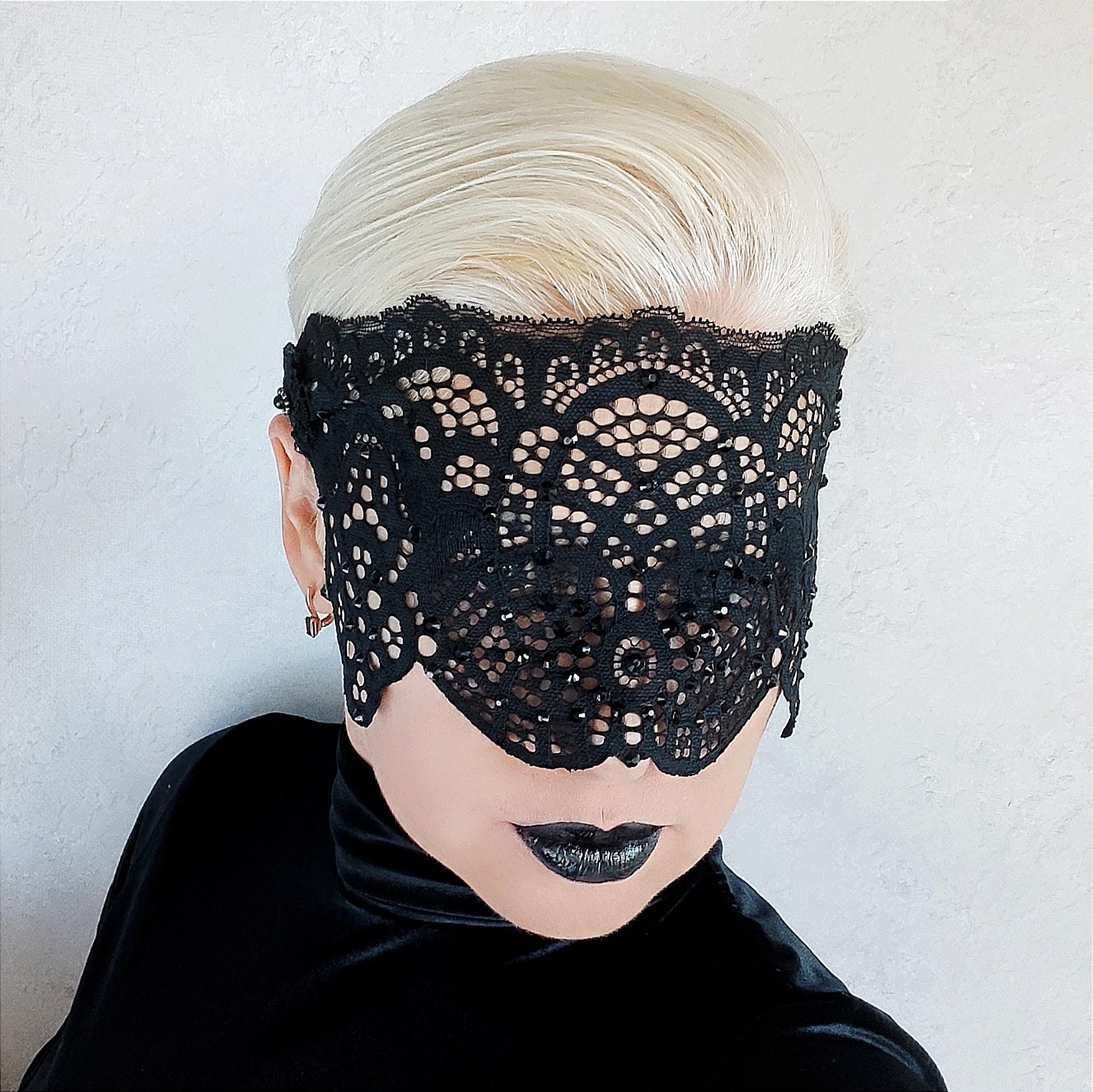 Black Lace Eye Mask, Gothic Masquerade Mask, Halloween Mask, Black ...