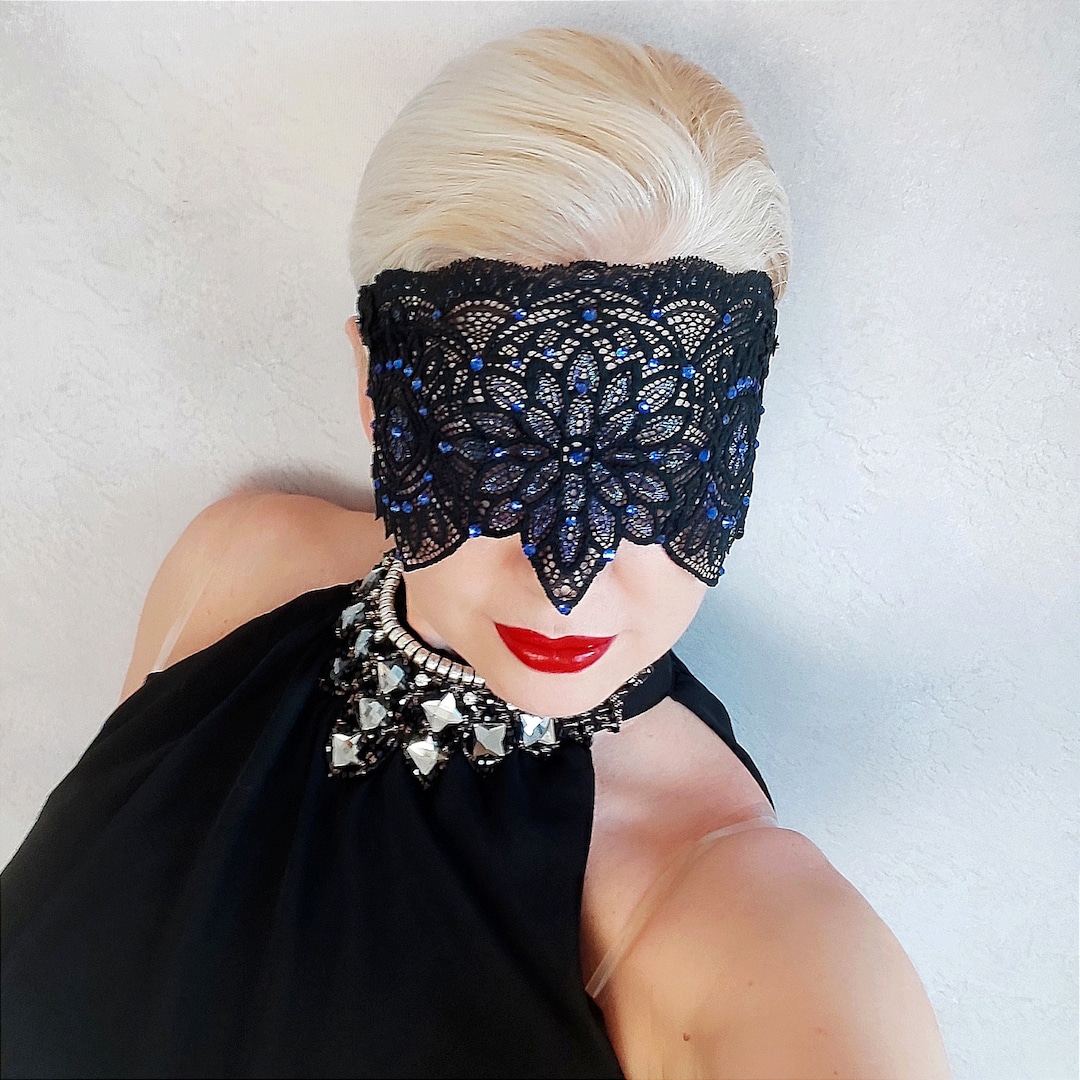 Black Lace Masquerade Mask See Through Mask Burlesque Show - Etsy