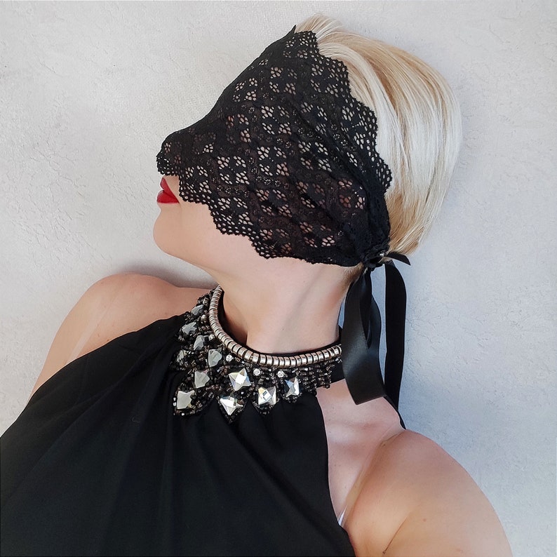 Black Lace Masquerade Mask, Carnival Lace Mask, Bachelorette Party Mask ...