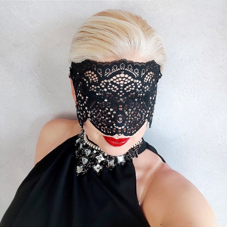 Black Lace Mask, Masquerade Ball Eye Mask, Gothic Wedding Mask, Mystery ...