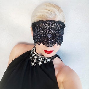 Black See Through Mask, Gothic Wedding Mask, Mystery Mask, Masquerade ...