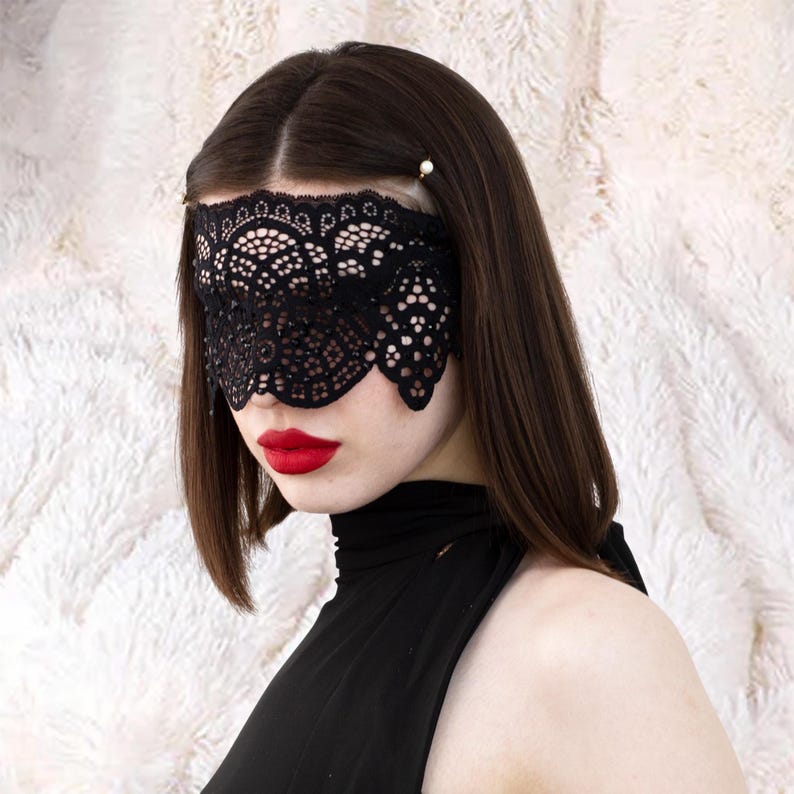 Black Lace Eye Mask, Gothic Masquerade Mask, Halloween Mask, Black ...