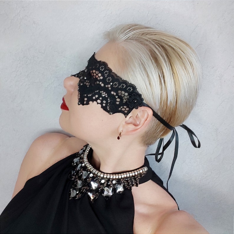 Black Lace Eye Mask, See Through Mask, Sexy Woman Mask, Mystery Mask ...