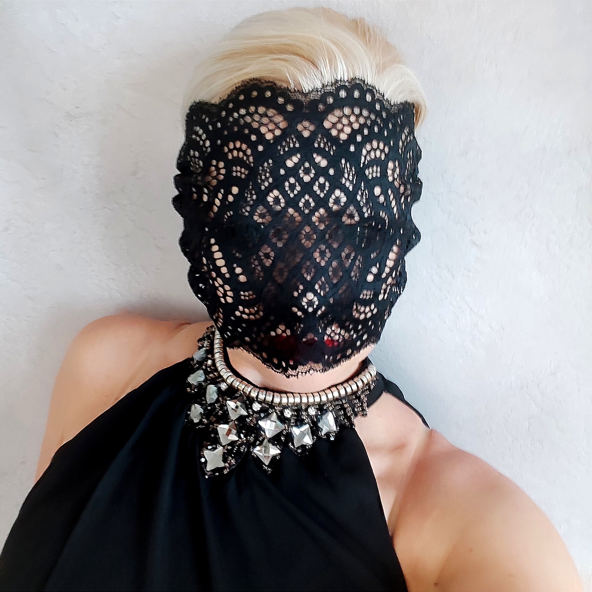 Black Lace Veil Mask, Masquerade Ball Mask, Full Face Mask ...
