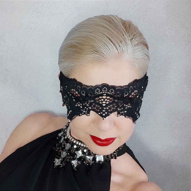 Black Lace Eye Mask, See Through Mask, Sexy Woman Mask, Mystery Mask ...