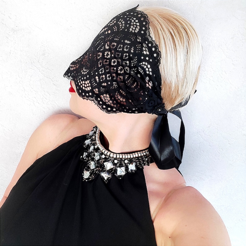 Full Face Lace Mask, Black Lace Blindfold Mask, Masquerade Mask, Mardi ...