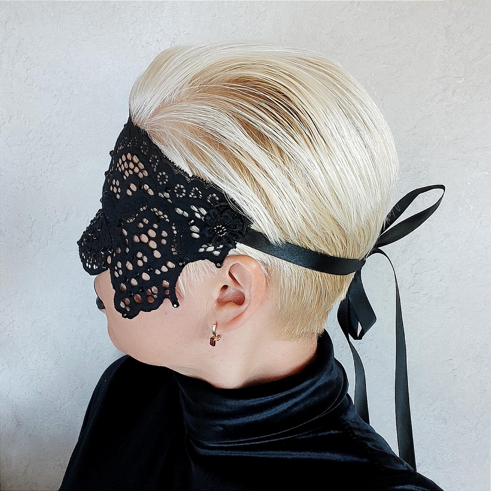Black Lace Eye Mask, Gothic Masquerade Mask, Halloween Mask, Black ...
