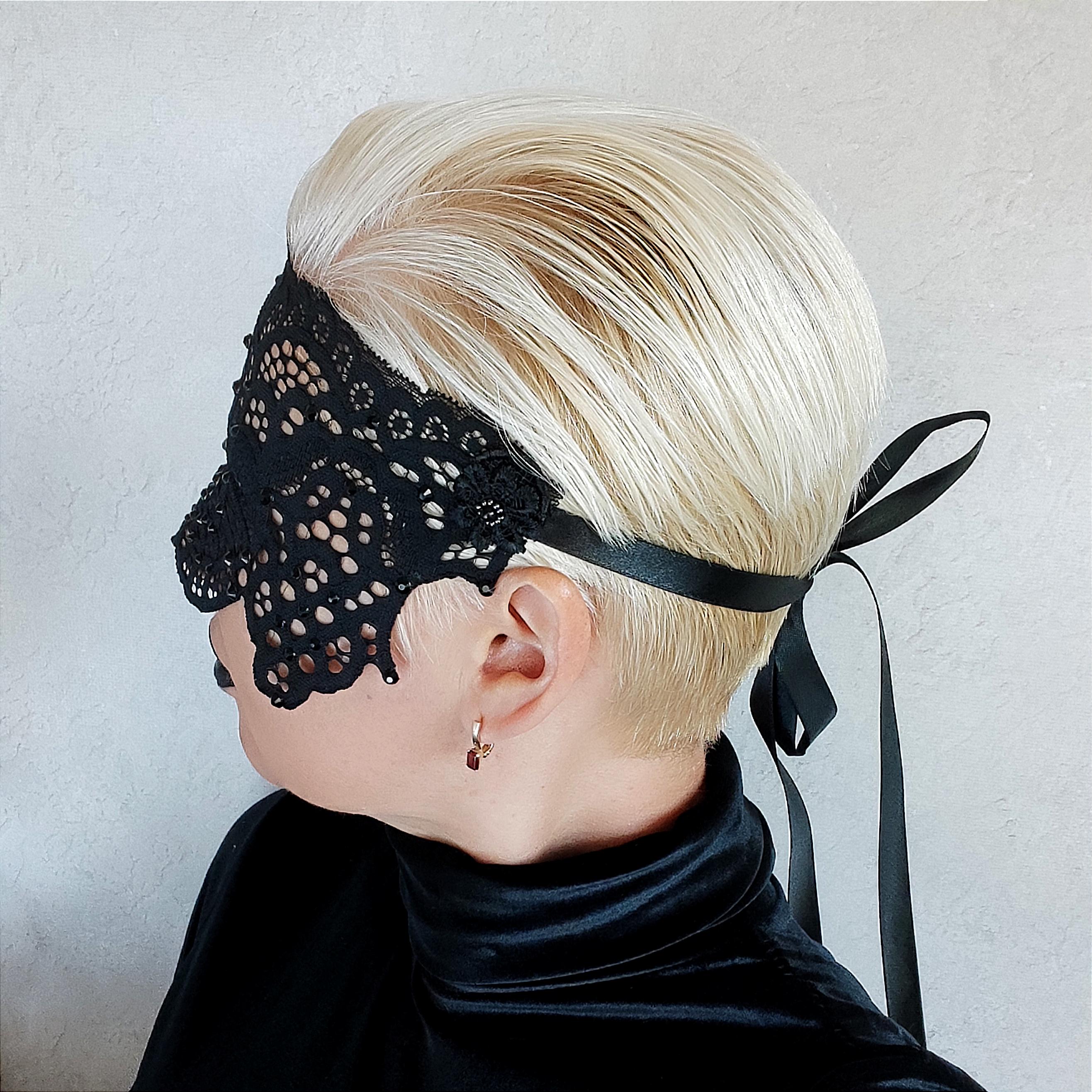 Black Lace Eye Mask, Gothic Masquerade Mask, Halloween Mask, Black ...