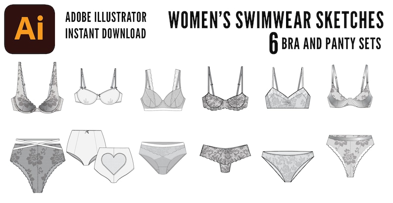 Instant Download AI, PNG, & SVG Files- Intimates Collection- 12 Total ...