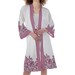 Knee Length White Satin Kimono Robe With Blush Berry Pink Paisley ...