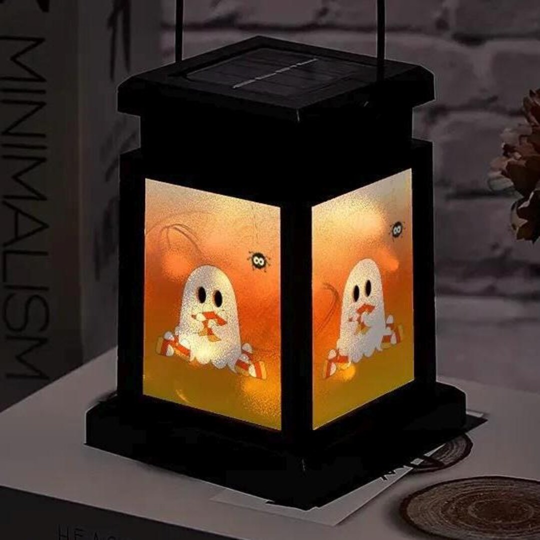 Candy Corn Ghost Solar Halloween Lantern - Etsy