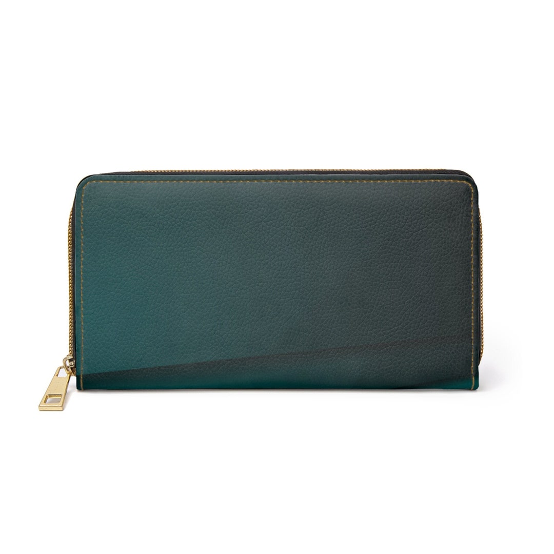 Emerald Green Minimalist Zipper Wallet - Etsy