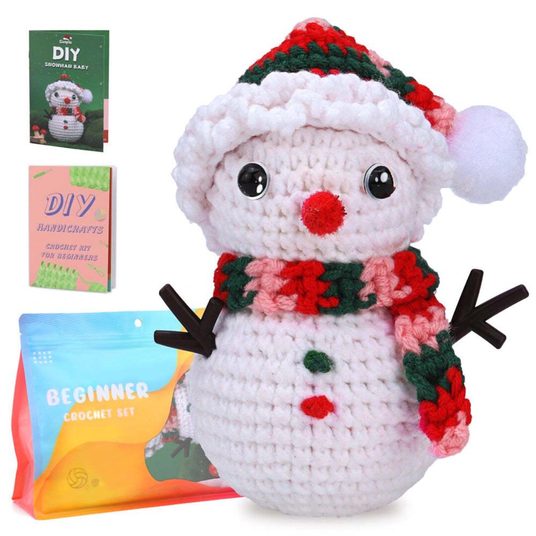 DIY Snowman Crochet Kit for Beginners With Step-by-step Video Tutorials ...
