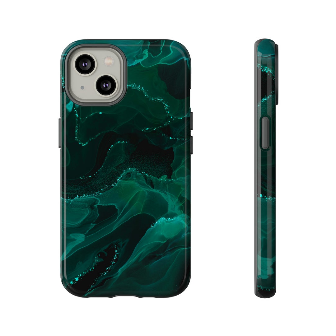 Emerald Green Marbled Swirl Phone Cases - Etsy