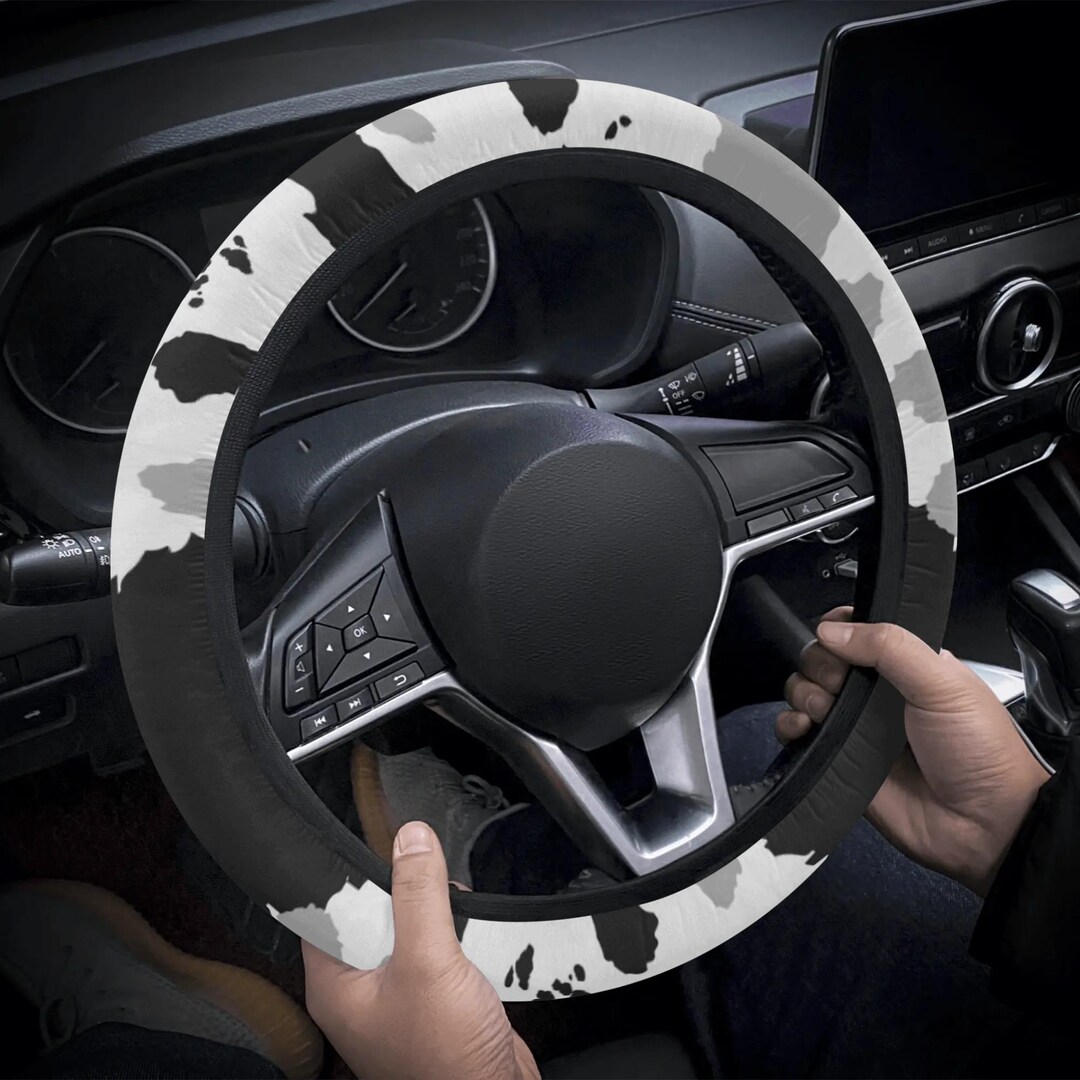 Cow Print Steering Wheel Cover: Western Car Accessory (15 Inch) - Etsy