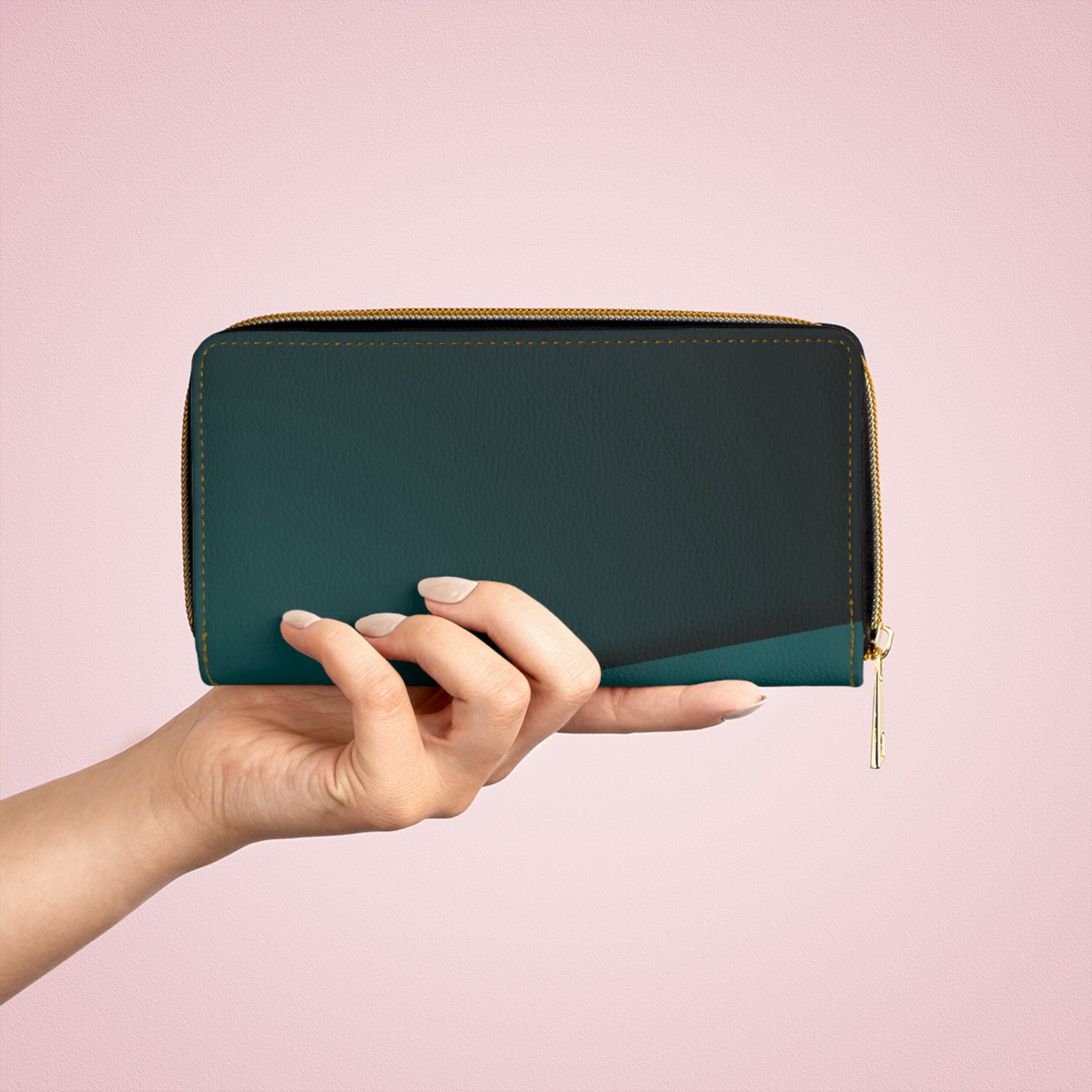 Emerald Green Minimalist Zipper Wallet - Etsy
