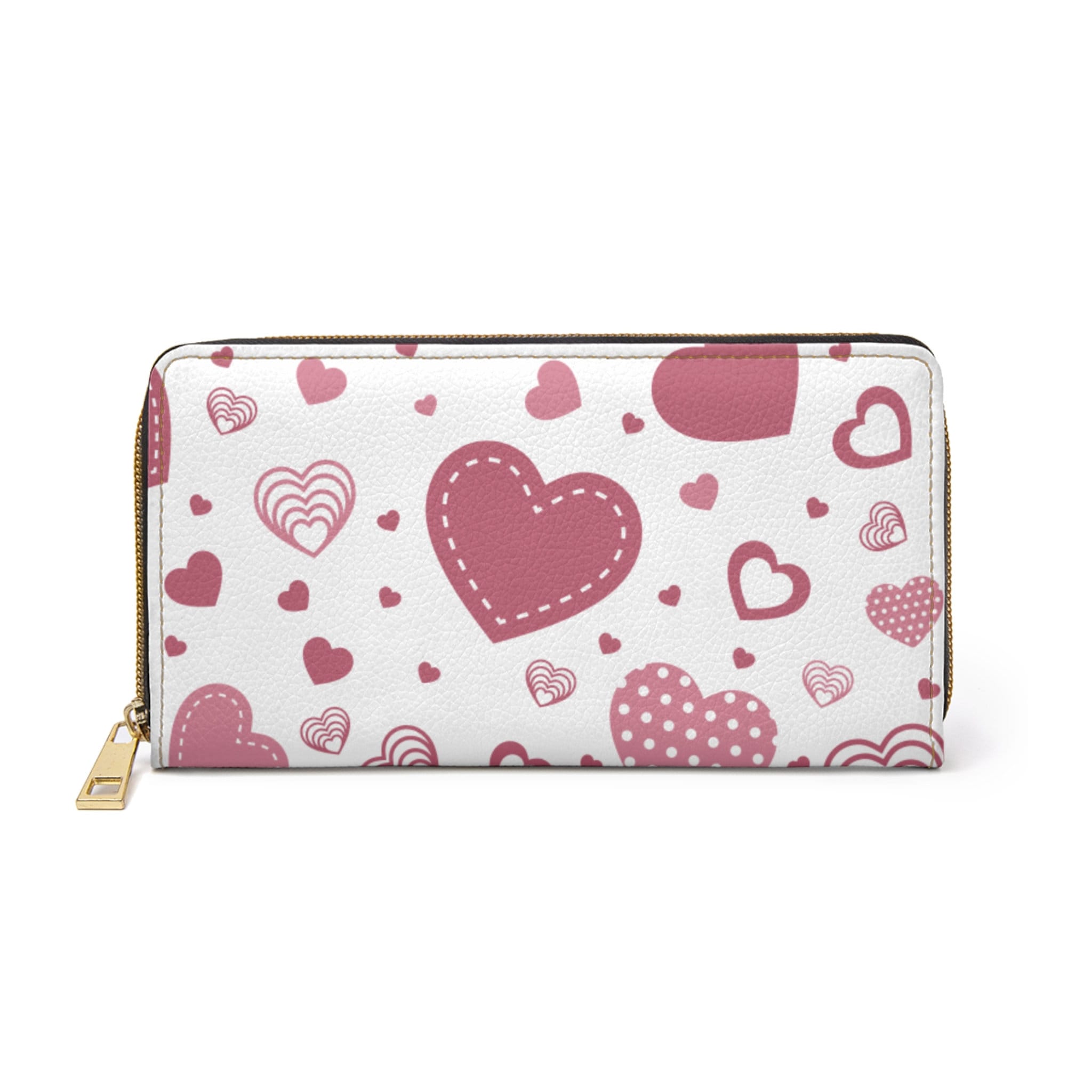 Coquette Chic: Pretty Pink Hearts Zippered Wallet - Etsy