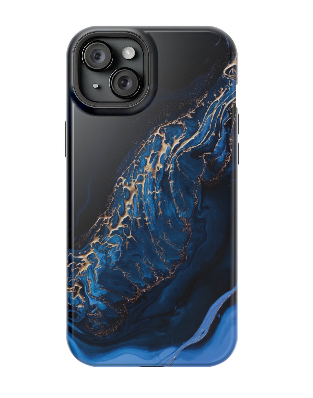 IPhone 15 Series Navy Blue Marble Premium Magsafe Cases - Etsy