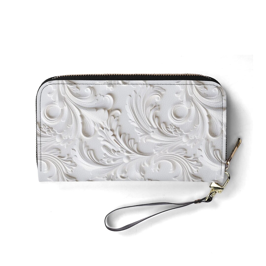Ivory White Gothic Print Vegan Leather Wallet Wristlet - Etsy
