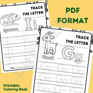 Jungle Animal Alphabet Tracing, Coloring and Vocabulary Worksheet for ...