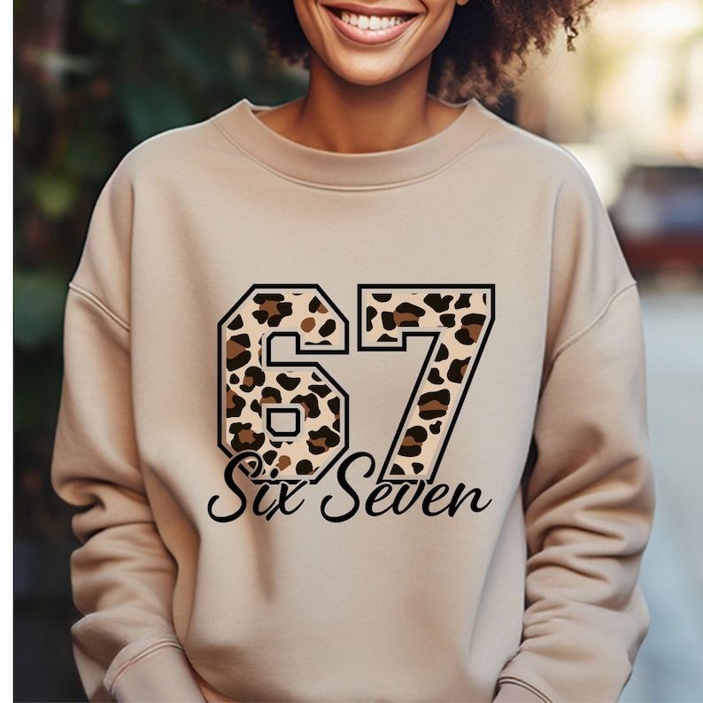Leopard 6 7 Six Seven Number, Funny Gen Z Meme Svg (digital Download ...