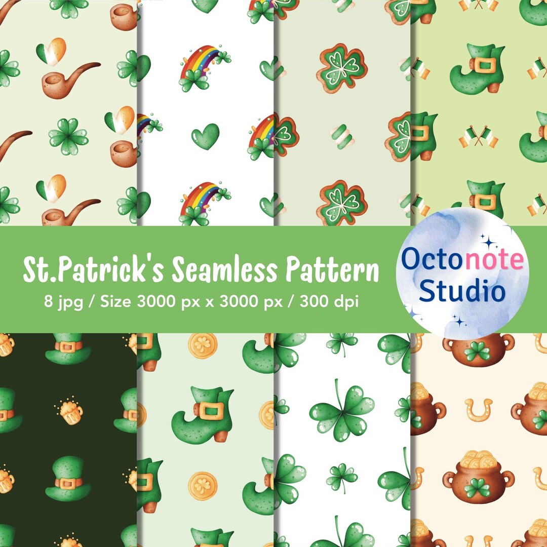 St Patricks Seamless Pattern, St Patricks Seamless Background, Clove ...