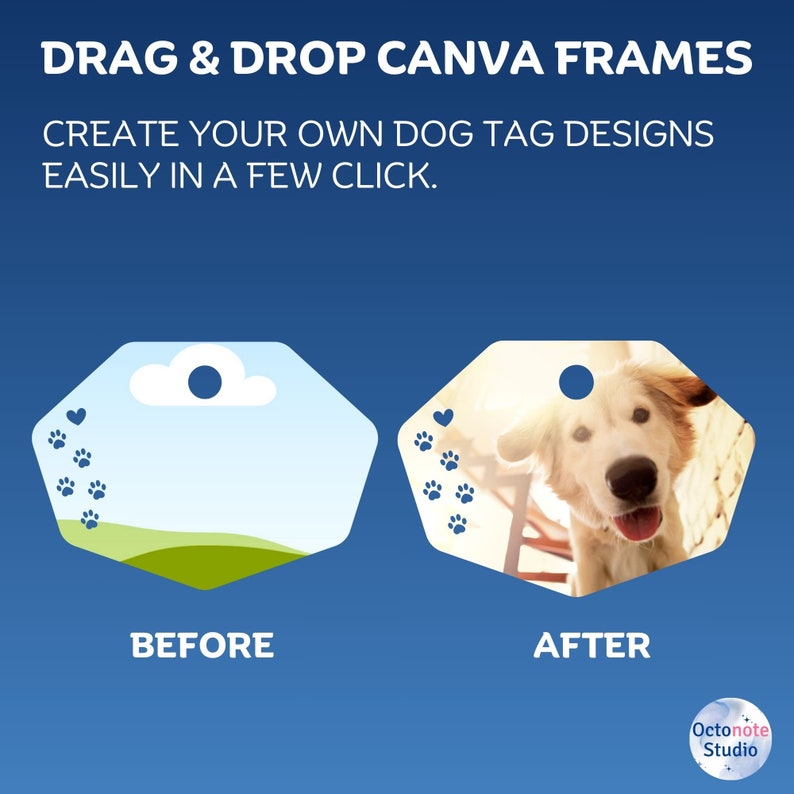 Canva Frame Drag and Drop, Design Your Own Dog Tag Canva, Dog Tag ...