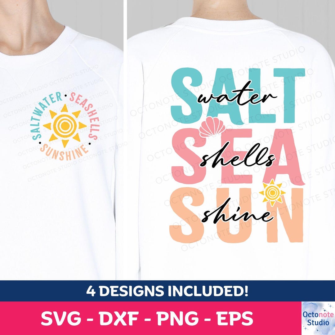 Saltwater Seashells Sunshine SVG: Summer Beach Shirt Design (digital ...
