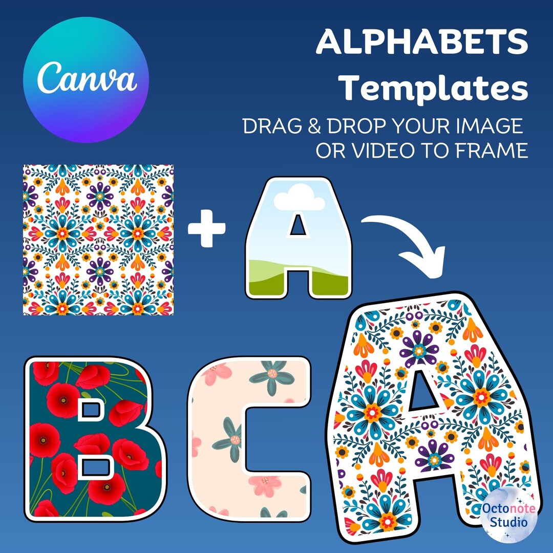 Canva Template, Canva Alphabets Template, Canva Alphabet Font, Your Own ...