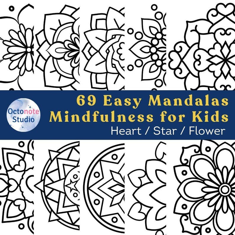 Bold and Easy Mandalas Coloring Pages: Mindful Art for Kids, Teens ...